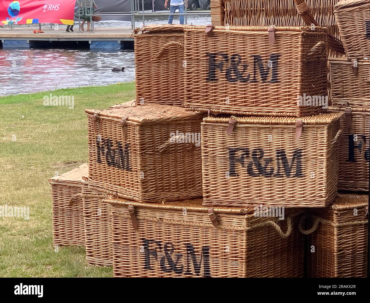 East Molesey, Surrey, UK. 3rd July, 2023. F&M Hampers ready for guests ...