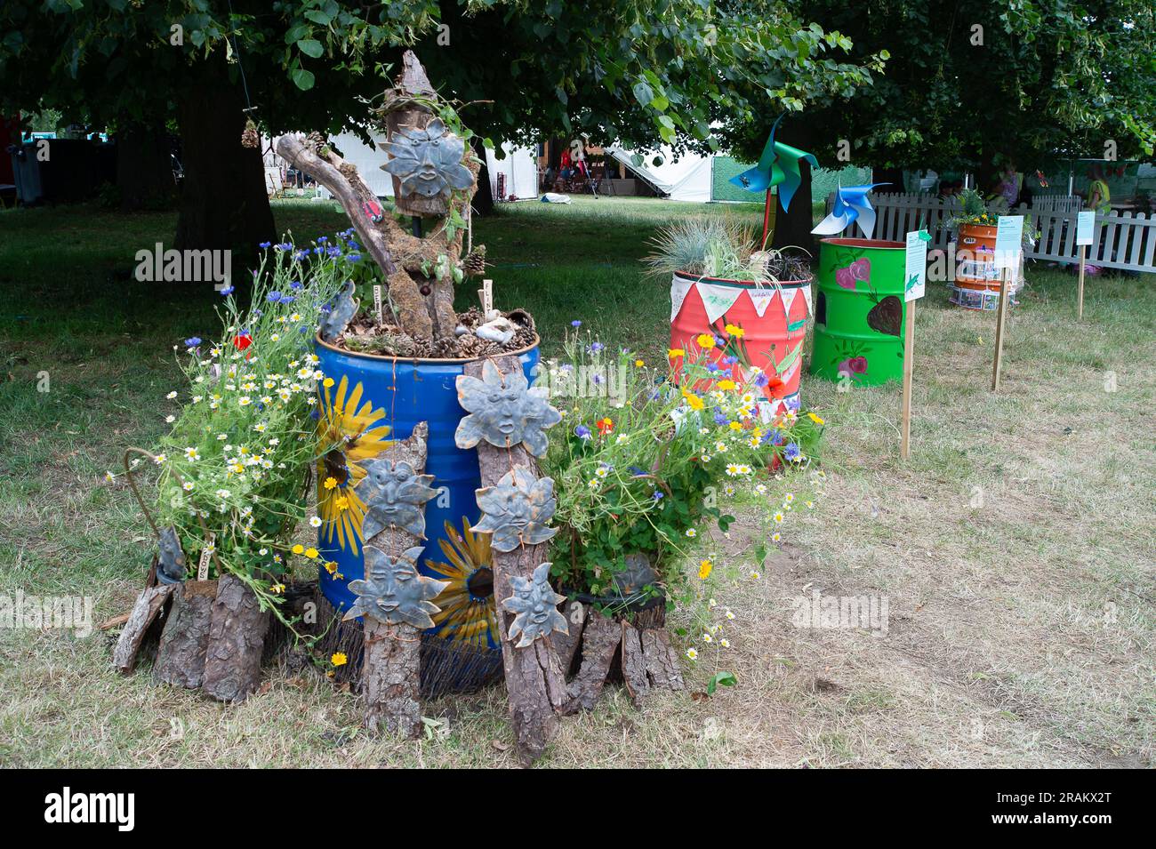 East Molesey, Surrey, UK. 3rd July, 2023. RHS Bug School Bug Barrels at ...