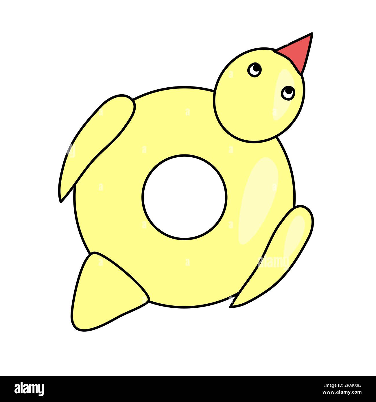 Duck inflatable ring for swimming pool or beach, vector illustration ...