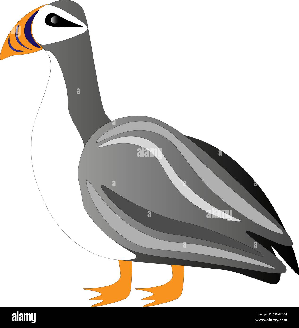 Puffin bird on a white background, children's drawing. Vector ...