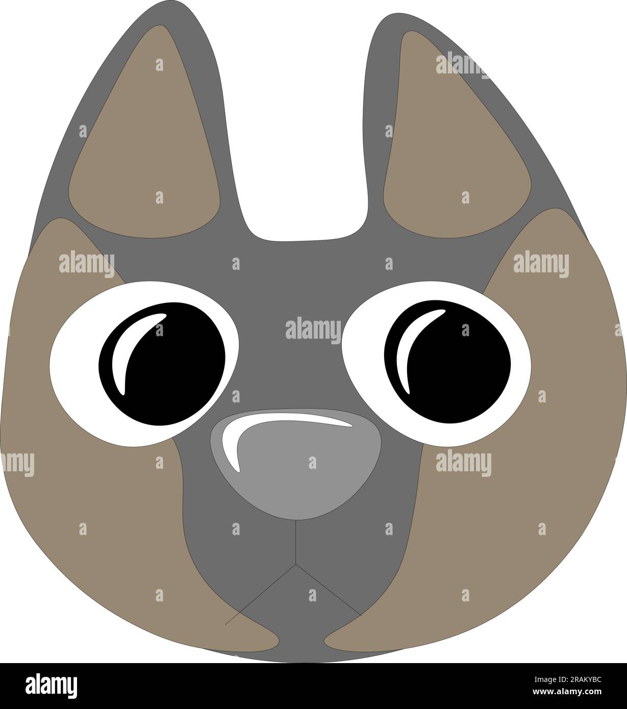 Sad muzzle of a German Shepherd puppy, children's drawing. Vector ...