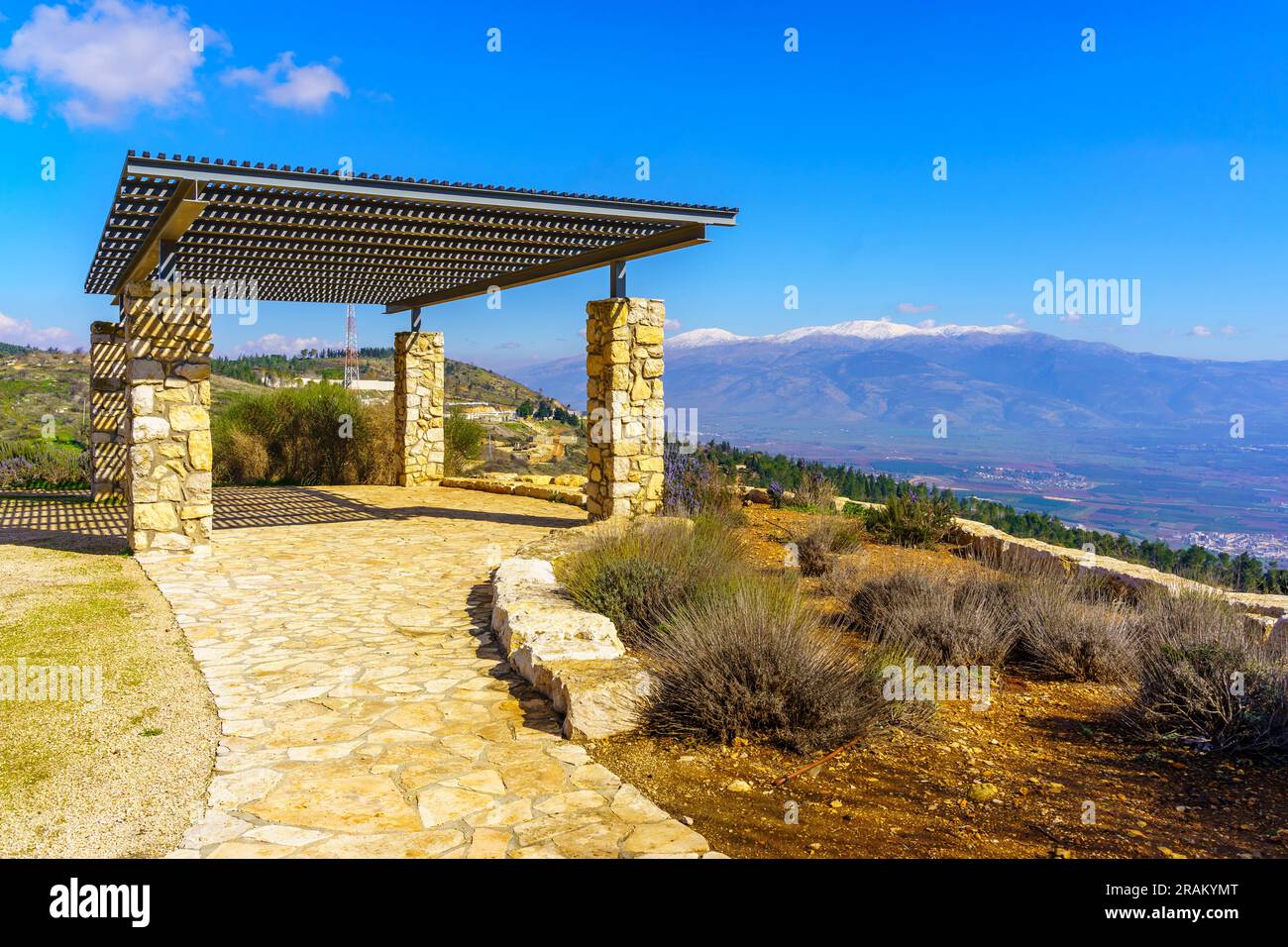 View of the Margaliot Lookout, with the Hula Valley (upper Jordan River ...