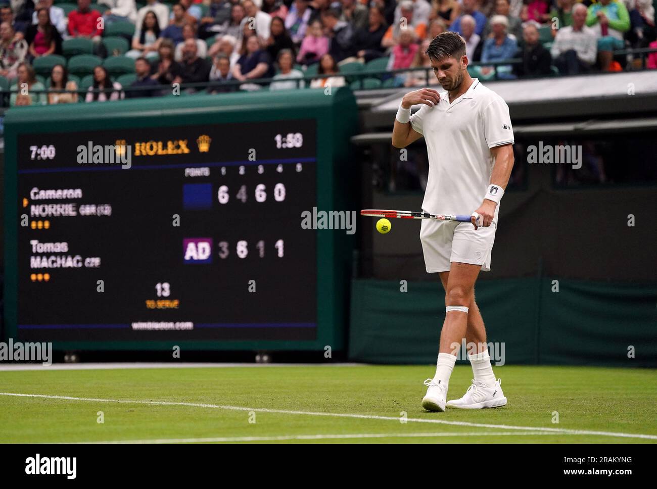 Cameron Norrie in action against Tomas Machac (not pictured) on day two ...