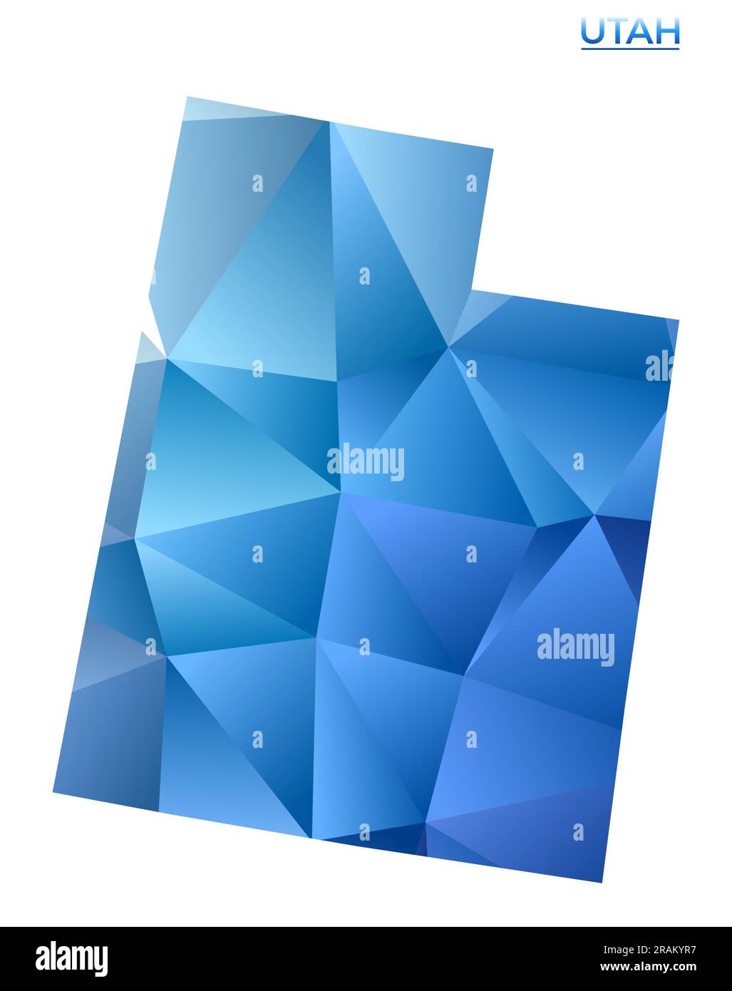 Vector polygonal Utah map. Vibrant geometric US state in low poly style ...