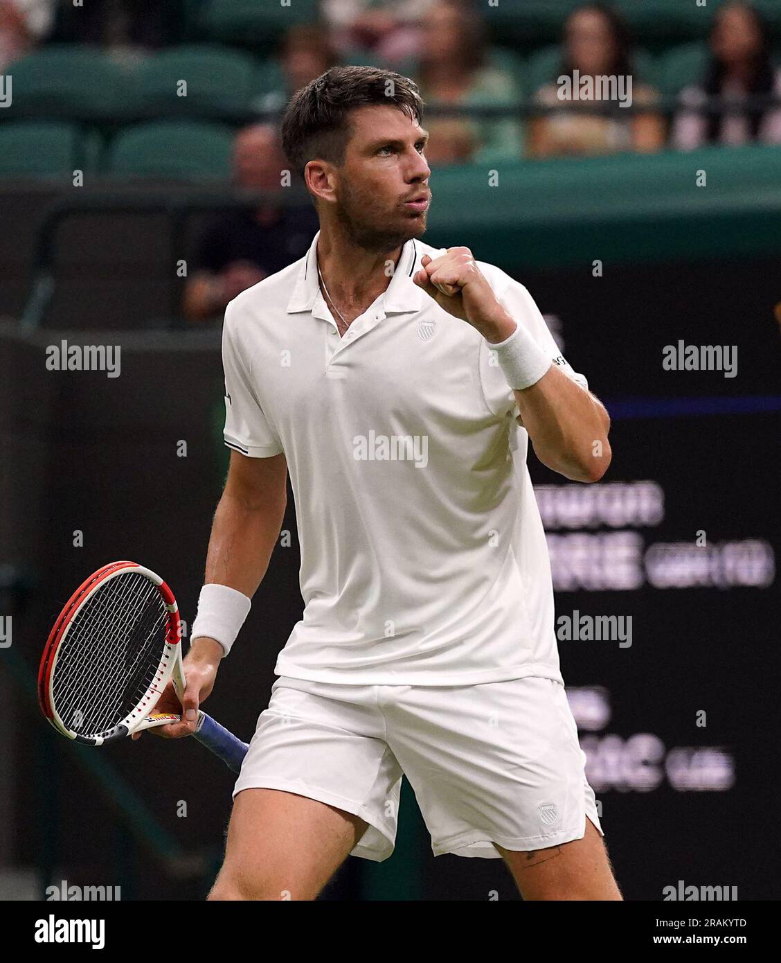 Cameron Norrie celebrates breaking the serve of Tomas Machac (not ...