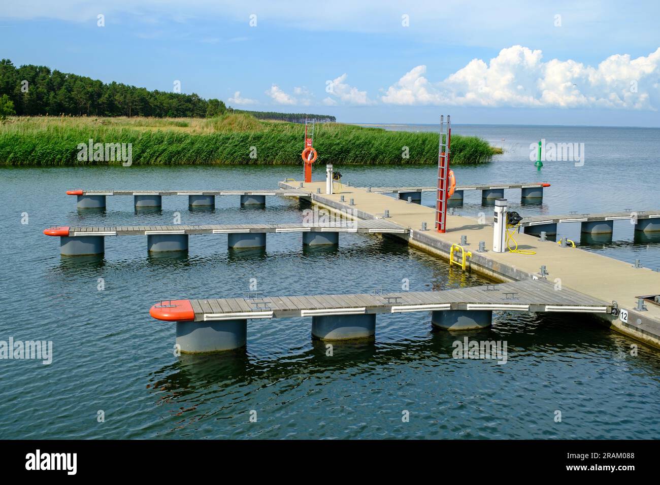 Kihnu, Estonia - June 23, 2023: The territory of a small port on the ...