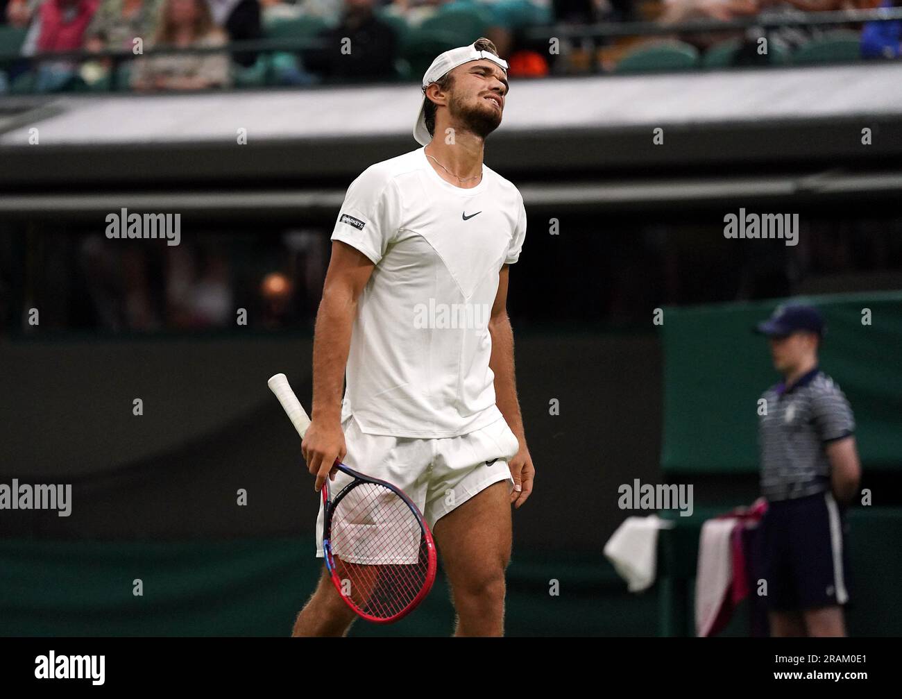 Tomas Machac reacts during his match against Cameron Norrie (not ...