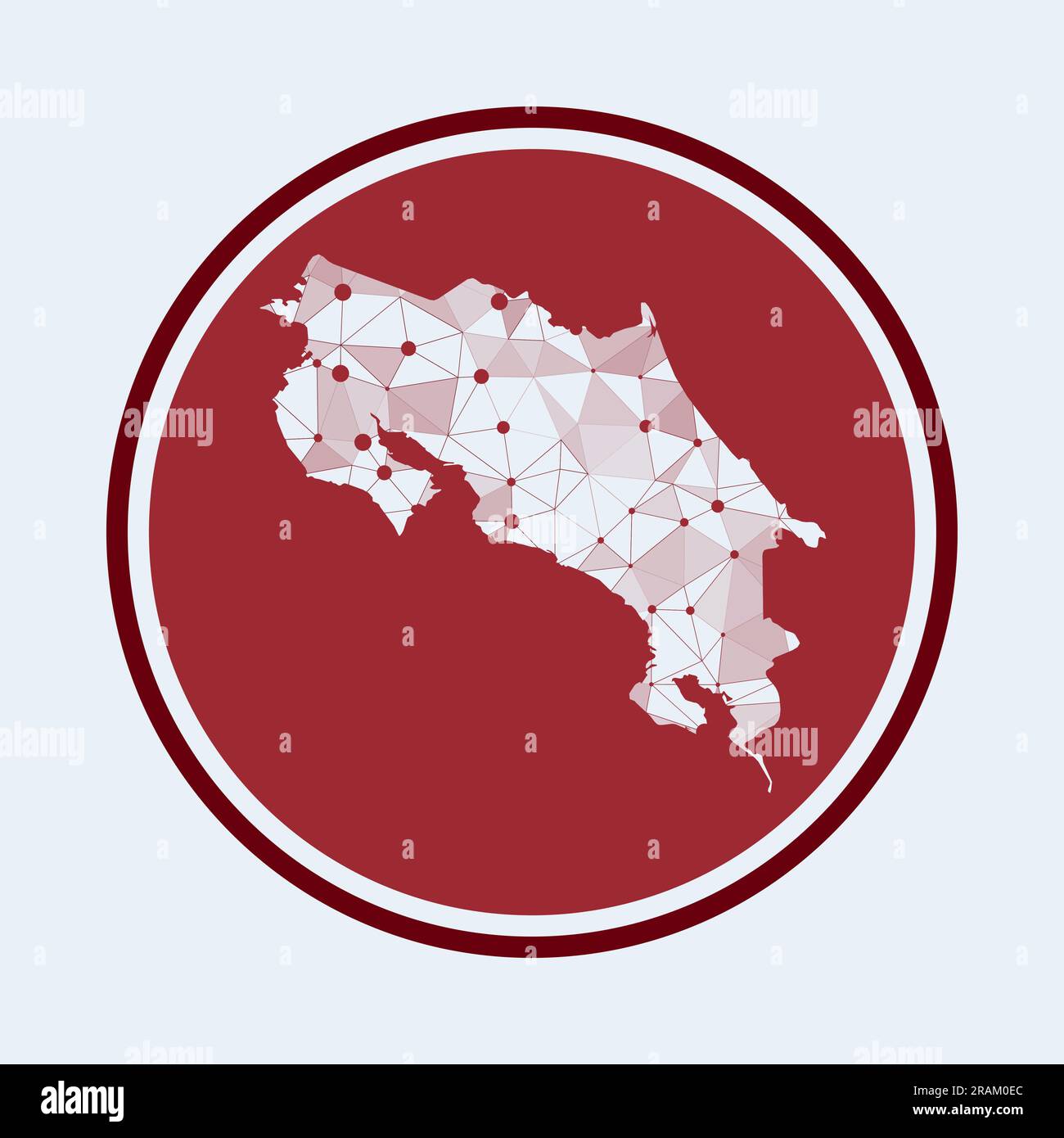 Costa Rica icon. Trendy tech logo of the country. Geometric mesh round ...