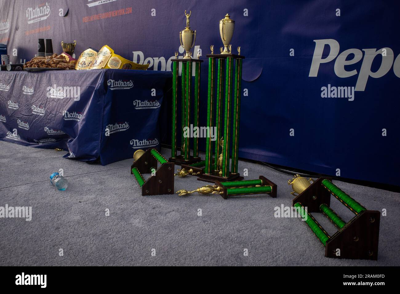 Coney Island, United States. 04th July, 2023. Championship belts ...