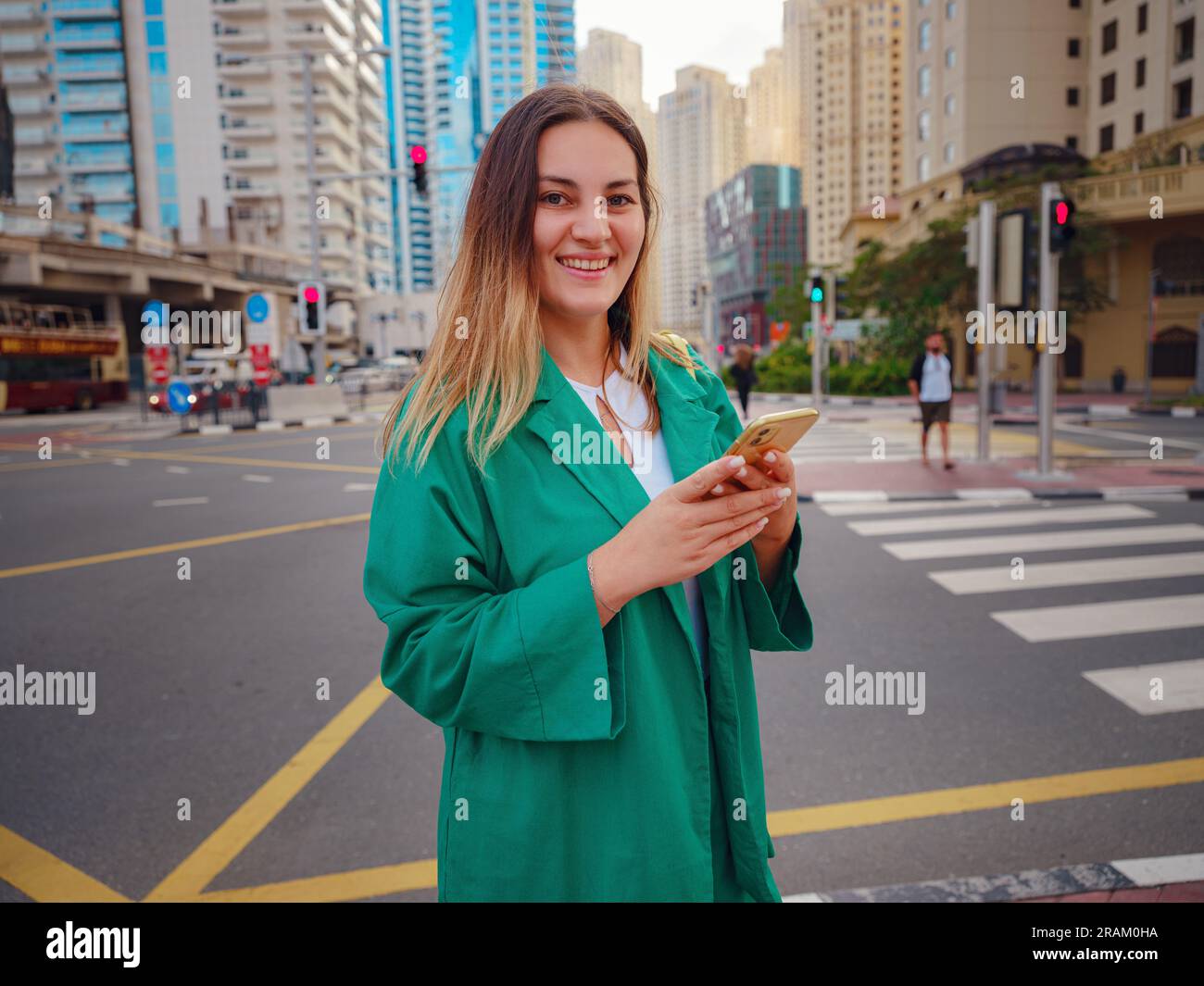 Woman arab expat happy hi-res stock photography and images - Alamy