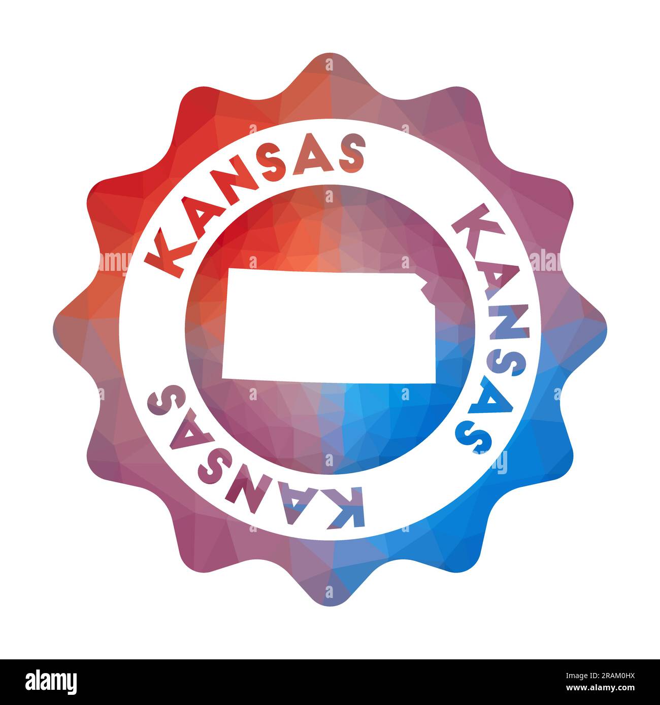 Kansas low poly logo. Colorful gradient travel logo of the US state in ...