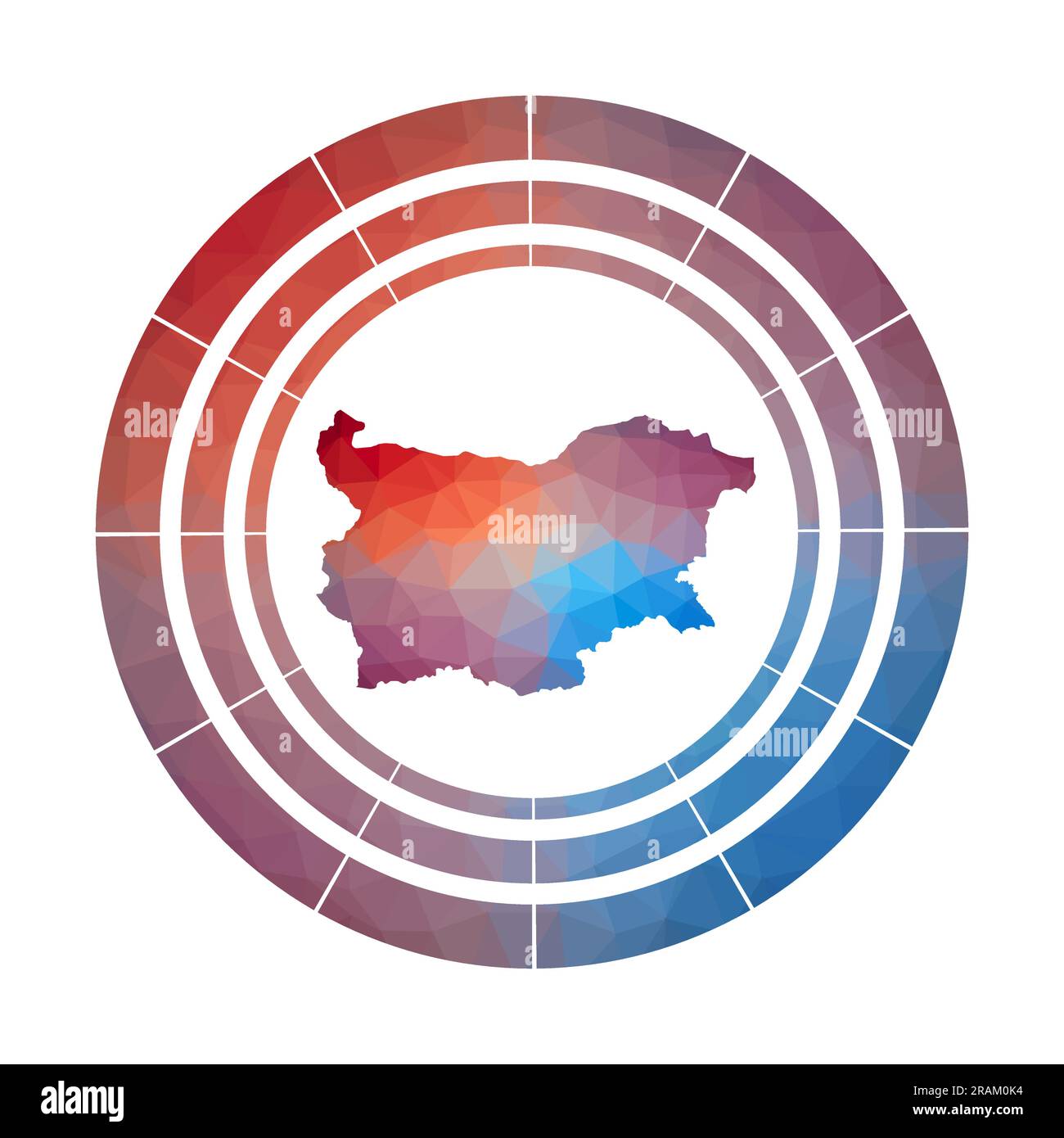 Bulgaria badge. Bright gradient logo of country in low poly style Stock ...