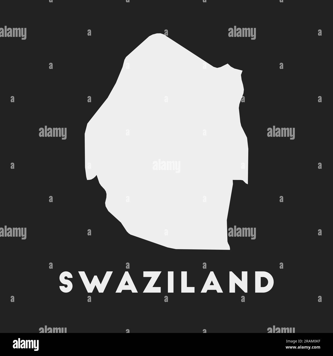 Swaziland Icon Country Map On Dark Background Stylish Swaziland Map