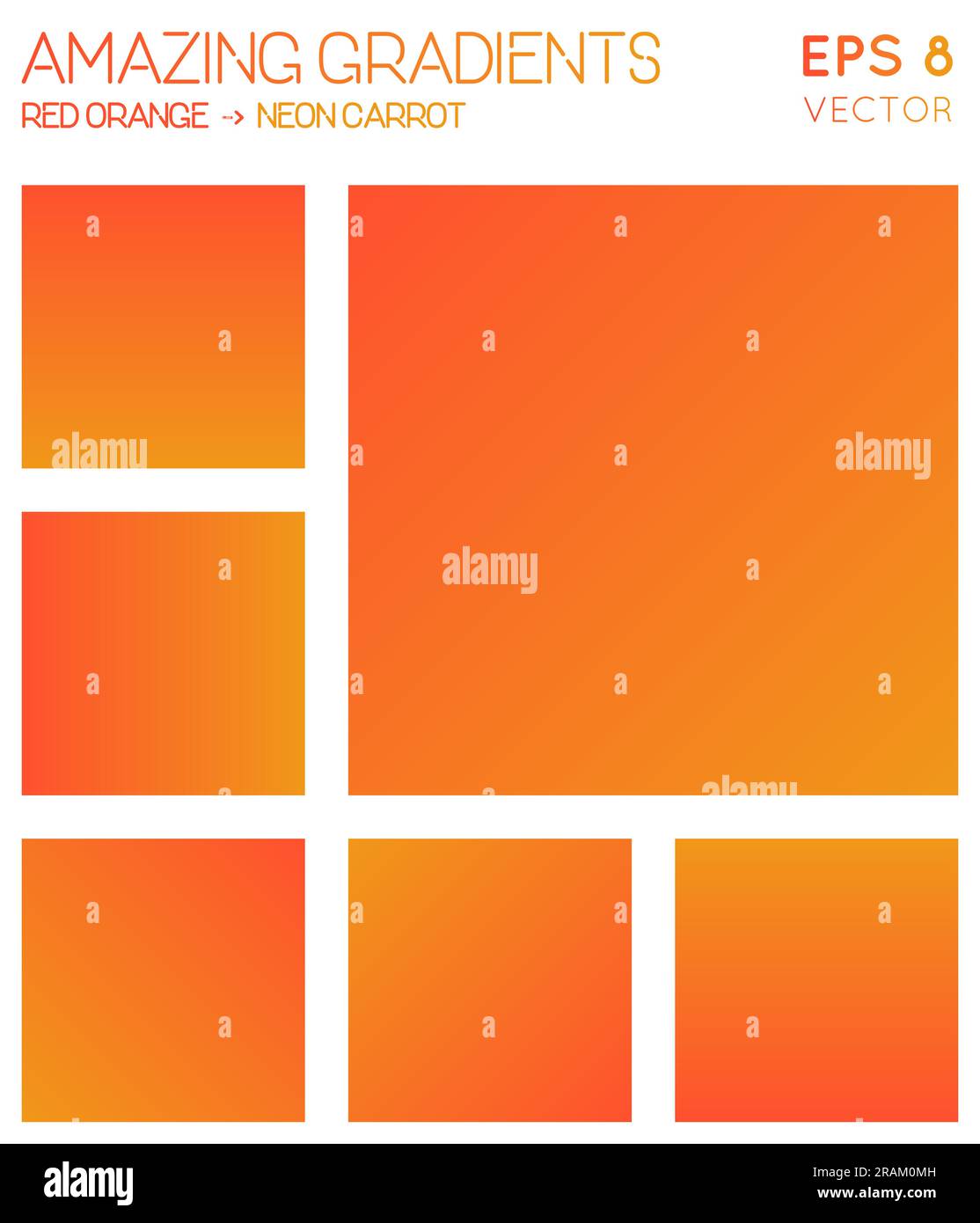 Colorful gradients in red orange, neon carrot color tones. Actual ...