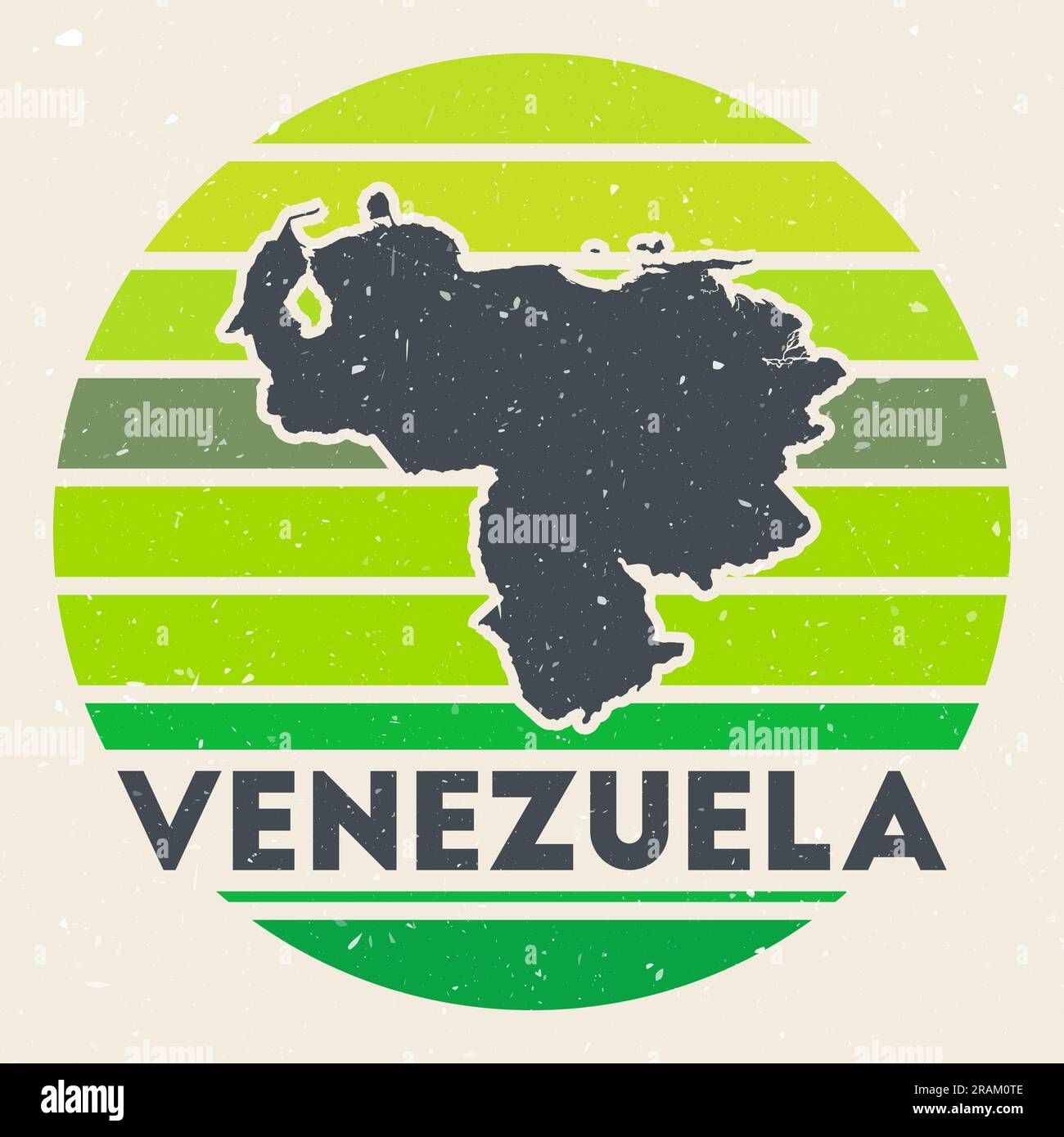 Venezuela logo. Sign with the map of the country and colored stripes ...
