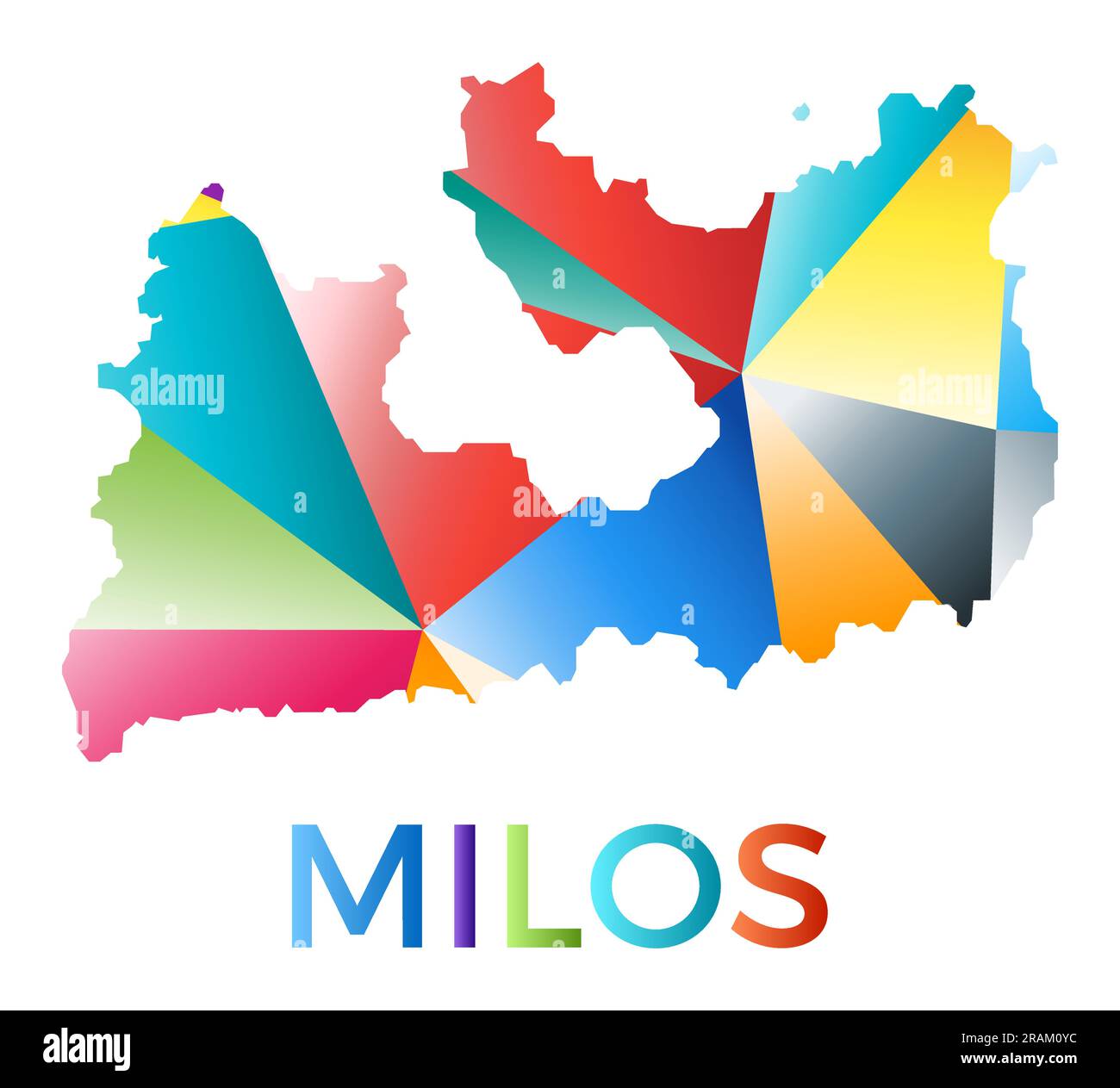 Bright colored Milos shape. Multicolor geometric style island logo ...