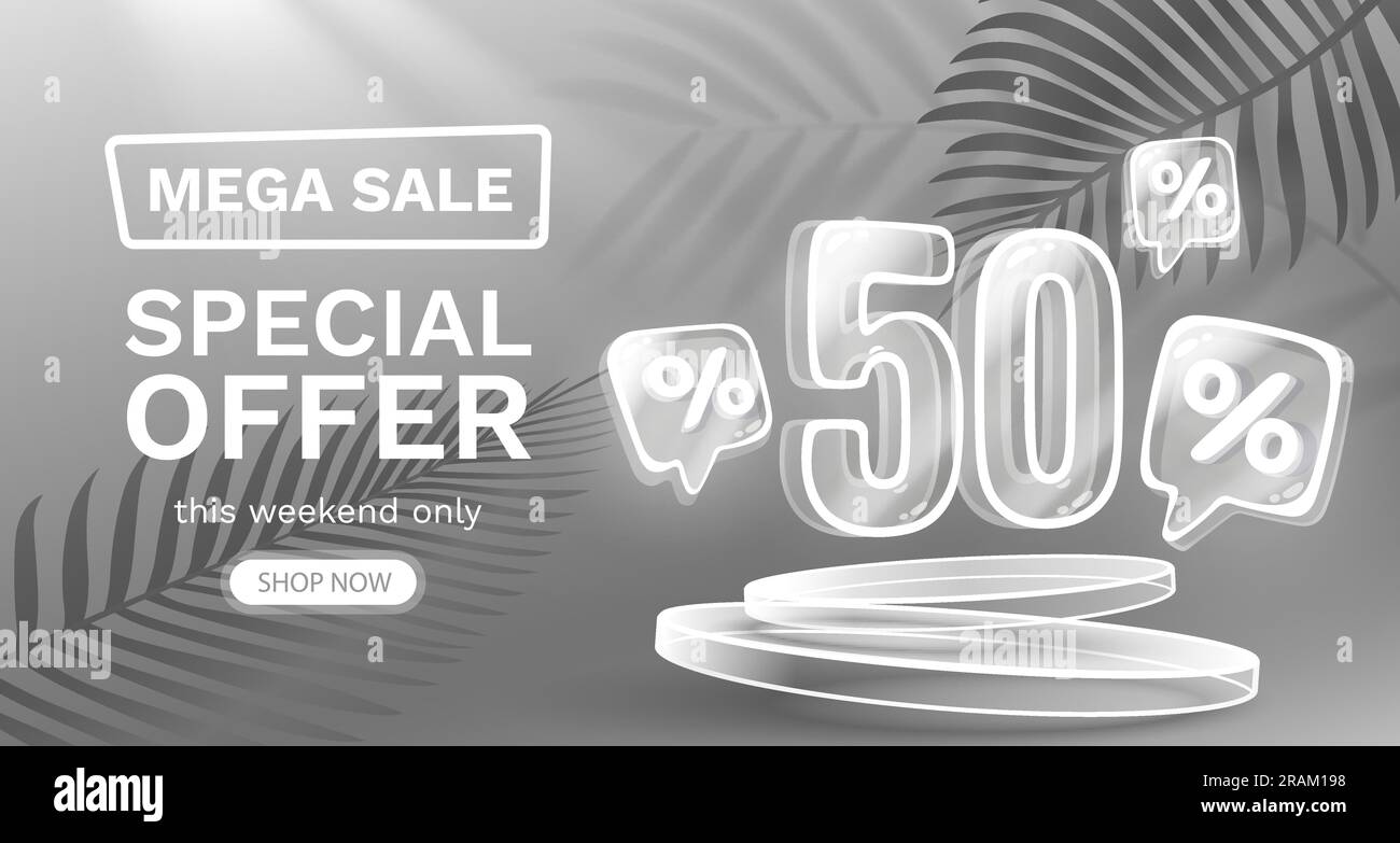 50 off sale banner sign board hi-res stock photography and images - Alamy