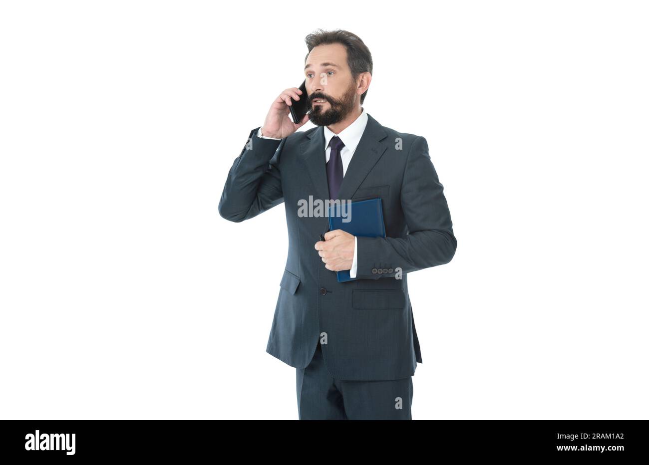 man has business communication isolated on white. man has business ...