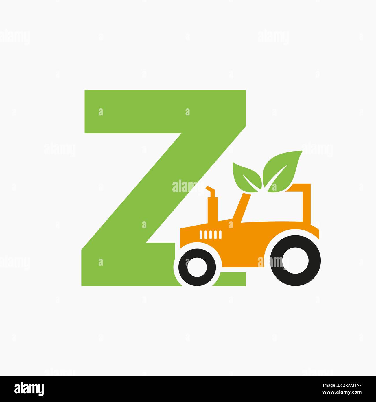 Letter Z Agriculture Logo Concept With Tractor Icon Vector Template ...
