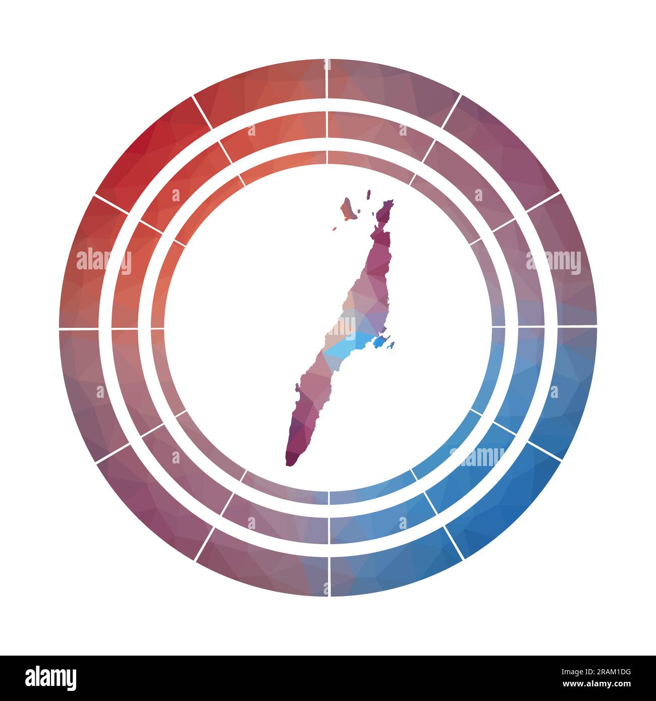 Cebu badge. Bright gradient logo of island in low poly style ...