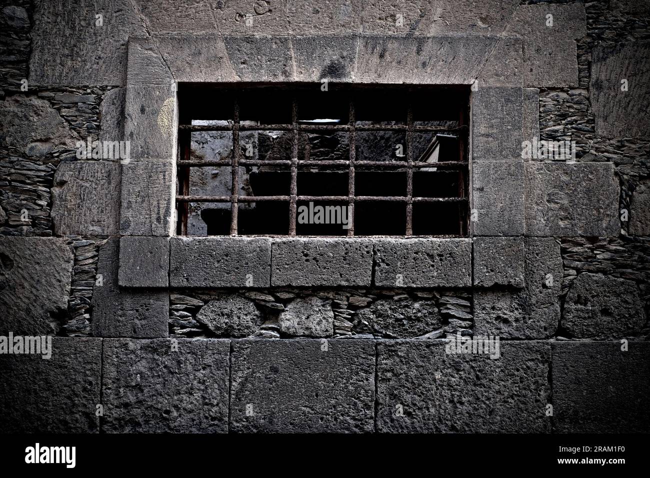 A prison cell, a barred window Stock Photo - Alamy