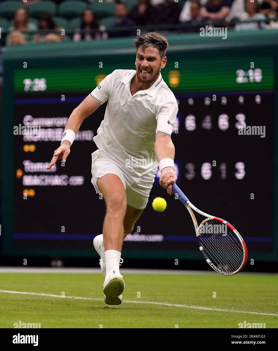 Cameron Norrie in action against Tomas Machac (not pictured) on day two ...