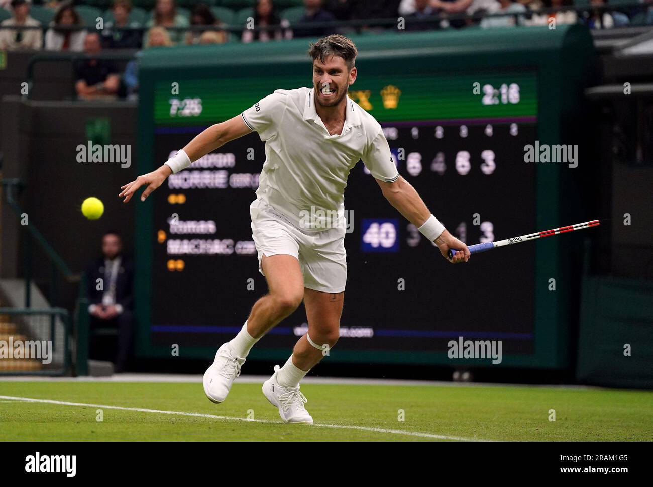 Cameron Norrie in action against Tomas Machac (not pictured) on day two ...
