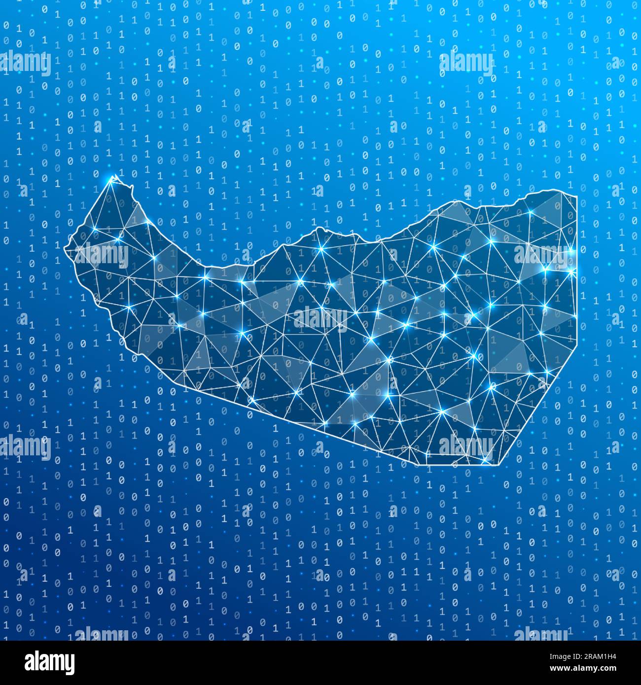 Network map of Somaliland. Country digital connections map. Technology, internet, network ...