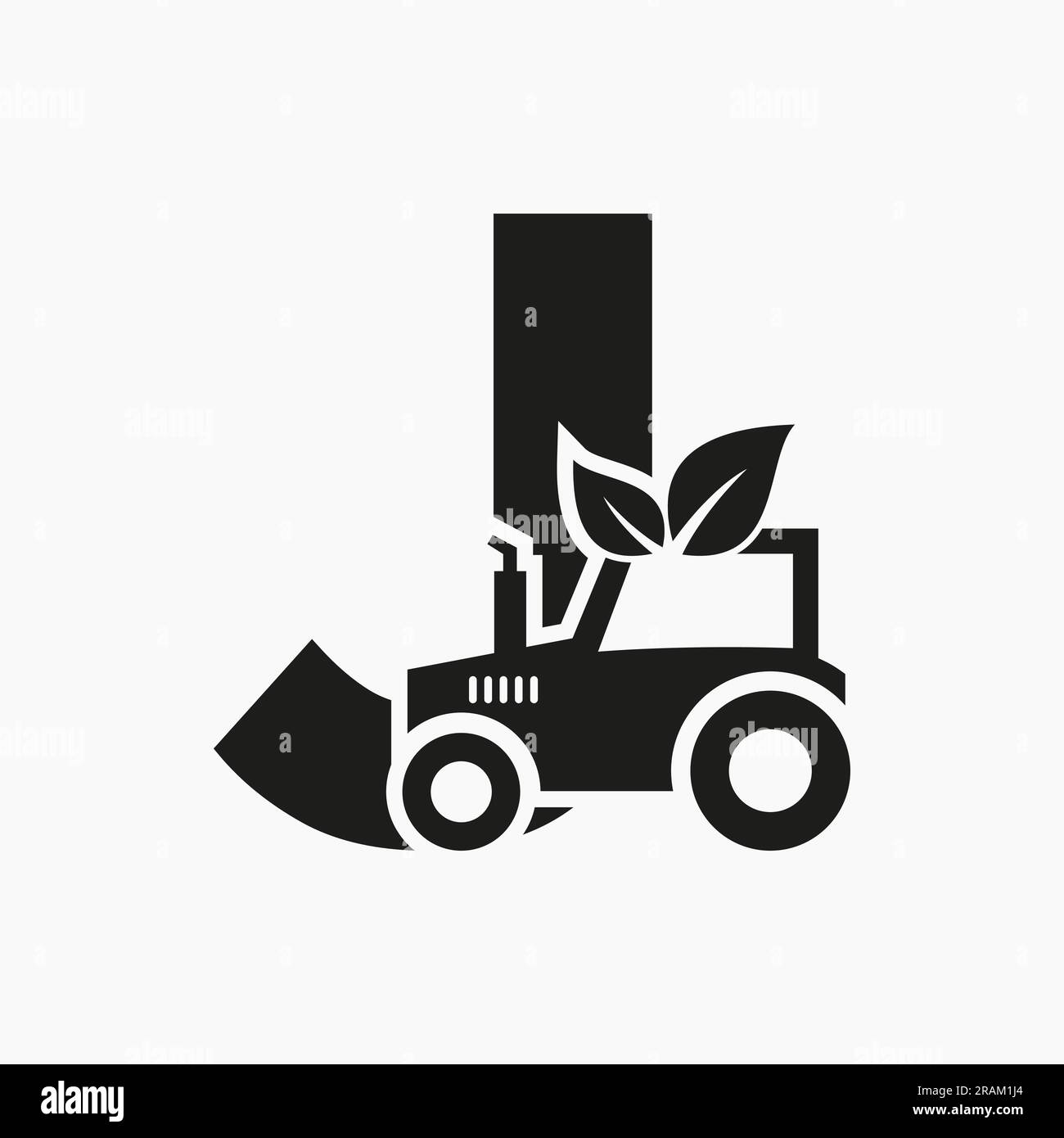 Letter J Agriculture Logo Concept With Tractor Icon Vector Template ...