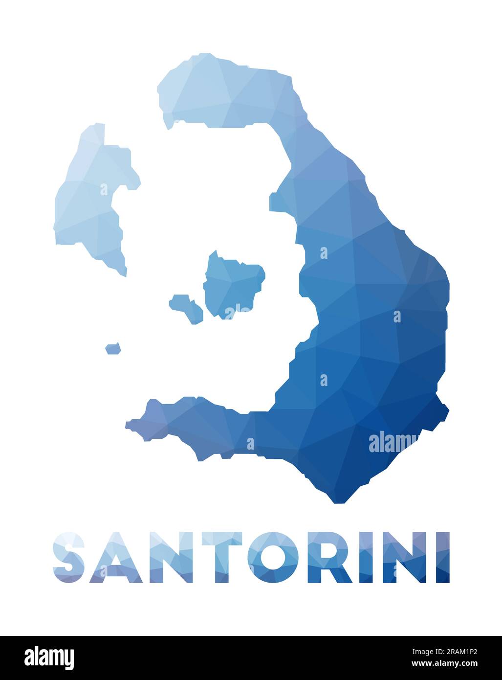 Low poly map of Santorini. Geometric illustration of the island ...