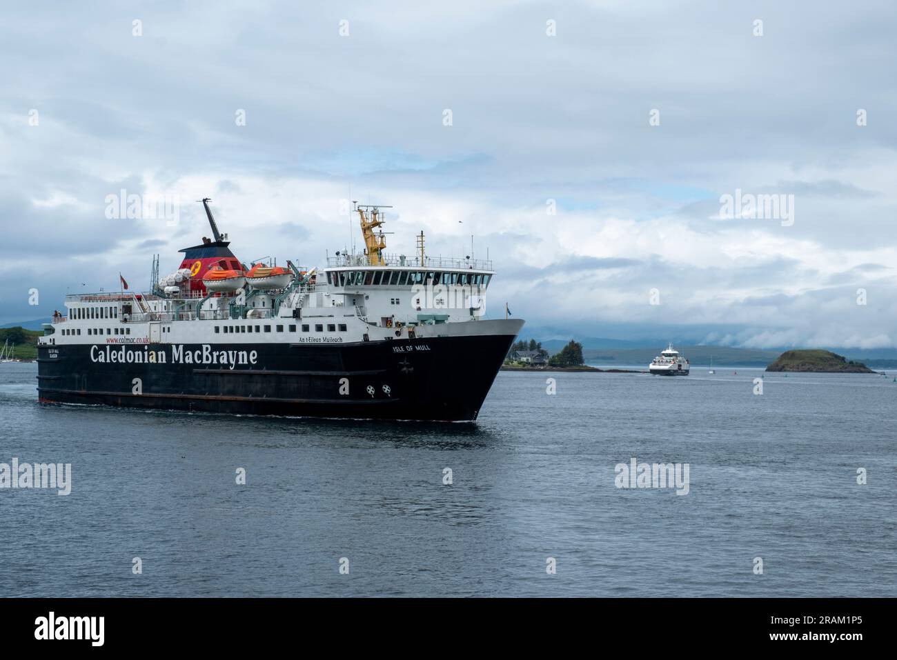 Caledonian Macbrayne ferry the Clansman arrives in Oban Harbour, Oban ...
