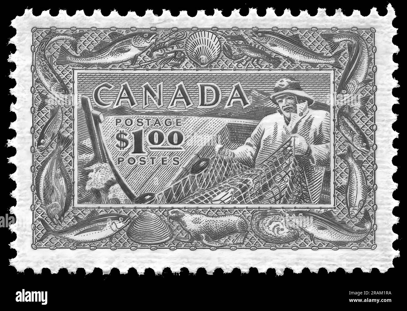 Collecting vintage fishing Black and White Stock Photos & Images - Alamy