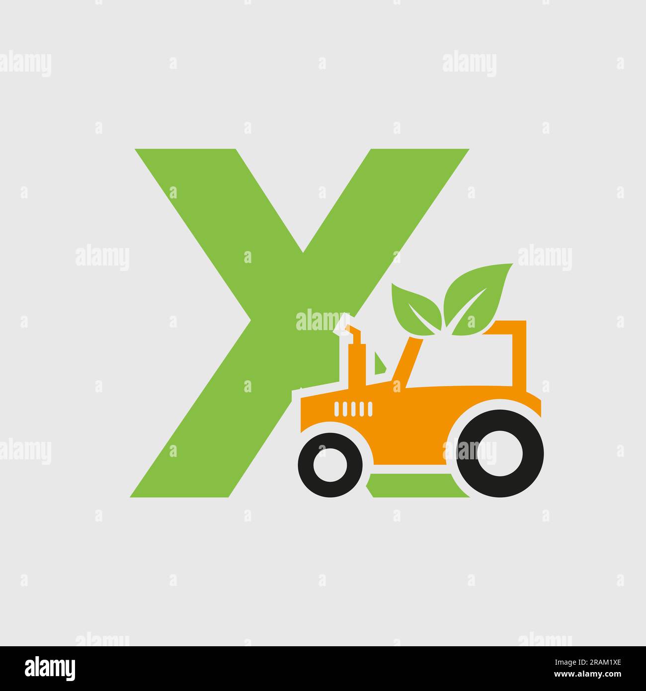 Letter X Agriculture Logo Concept With Tractor Icon Vector Template ...