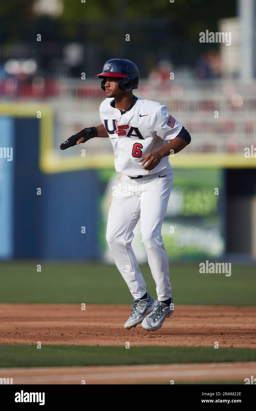 Braden Montgomery (6) (Stanford) of USA Baseball Collegiate National ...