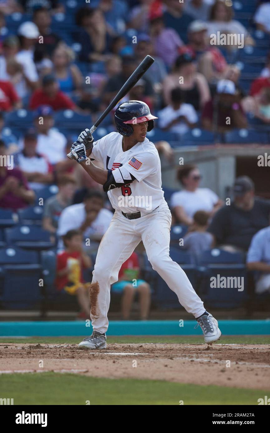 Braden Montgomery (6) (Stanford) of USA Baseball Collegiate National ...