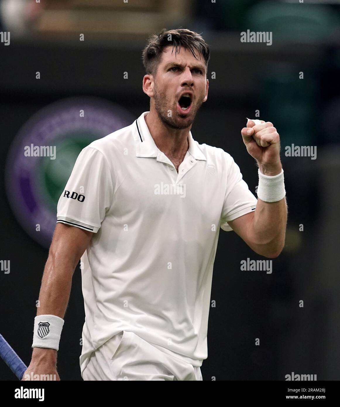 Cameron Norrie celebrates breaking the serve of Tomas Machac (not ...