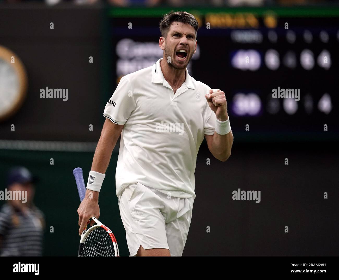 Cameron Norrie celebrates breaking the serve of Tomas Machac (not ...