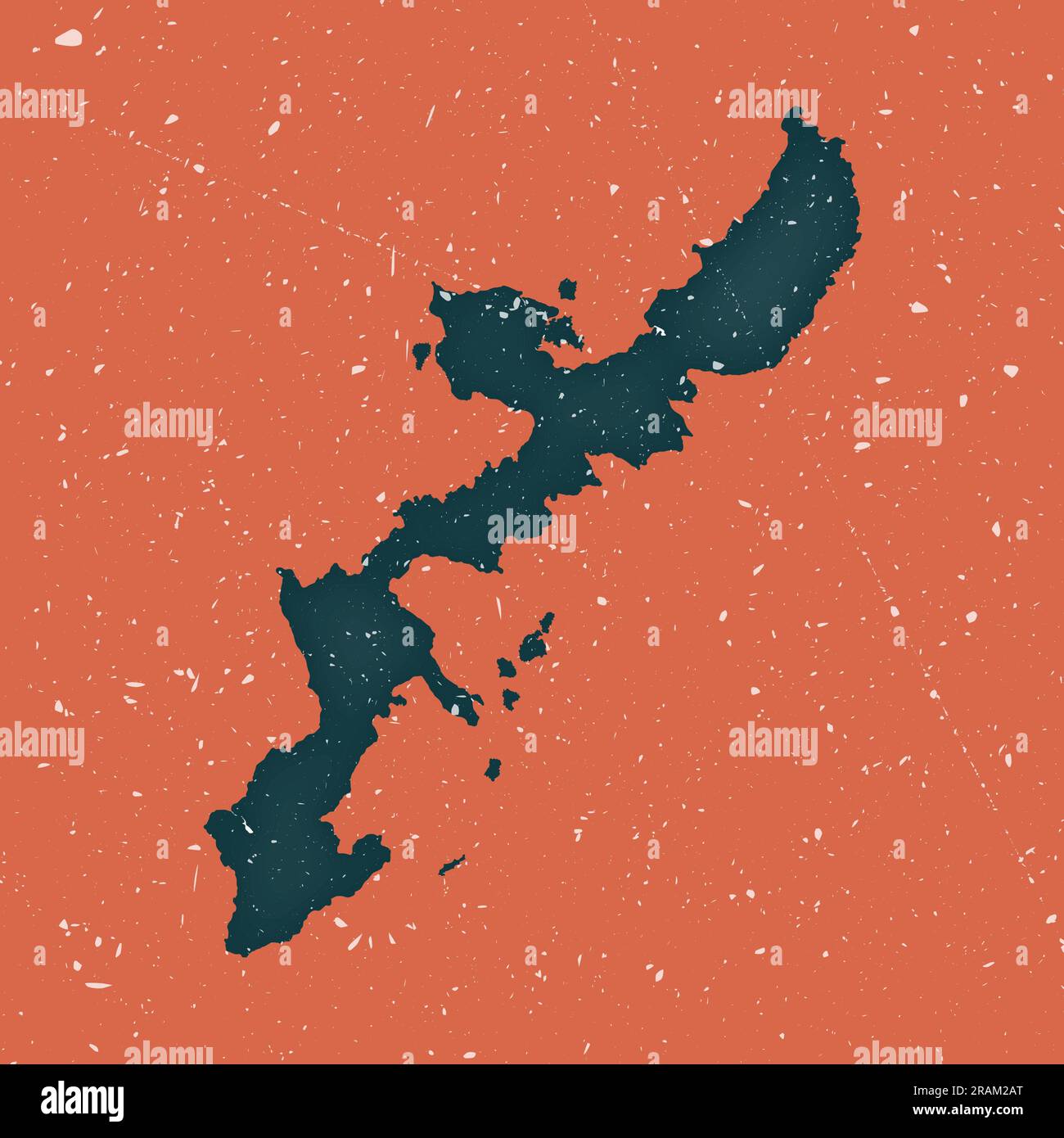 Okinawa Island vintage map. Grunge map with distressed texture. Okinawa ...