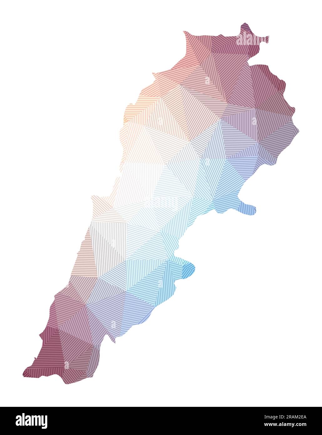 Map of Lebanon. Low poly illustration of the country. Geometric design ...