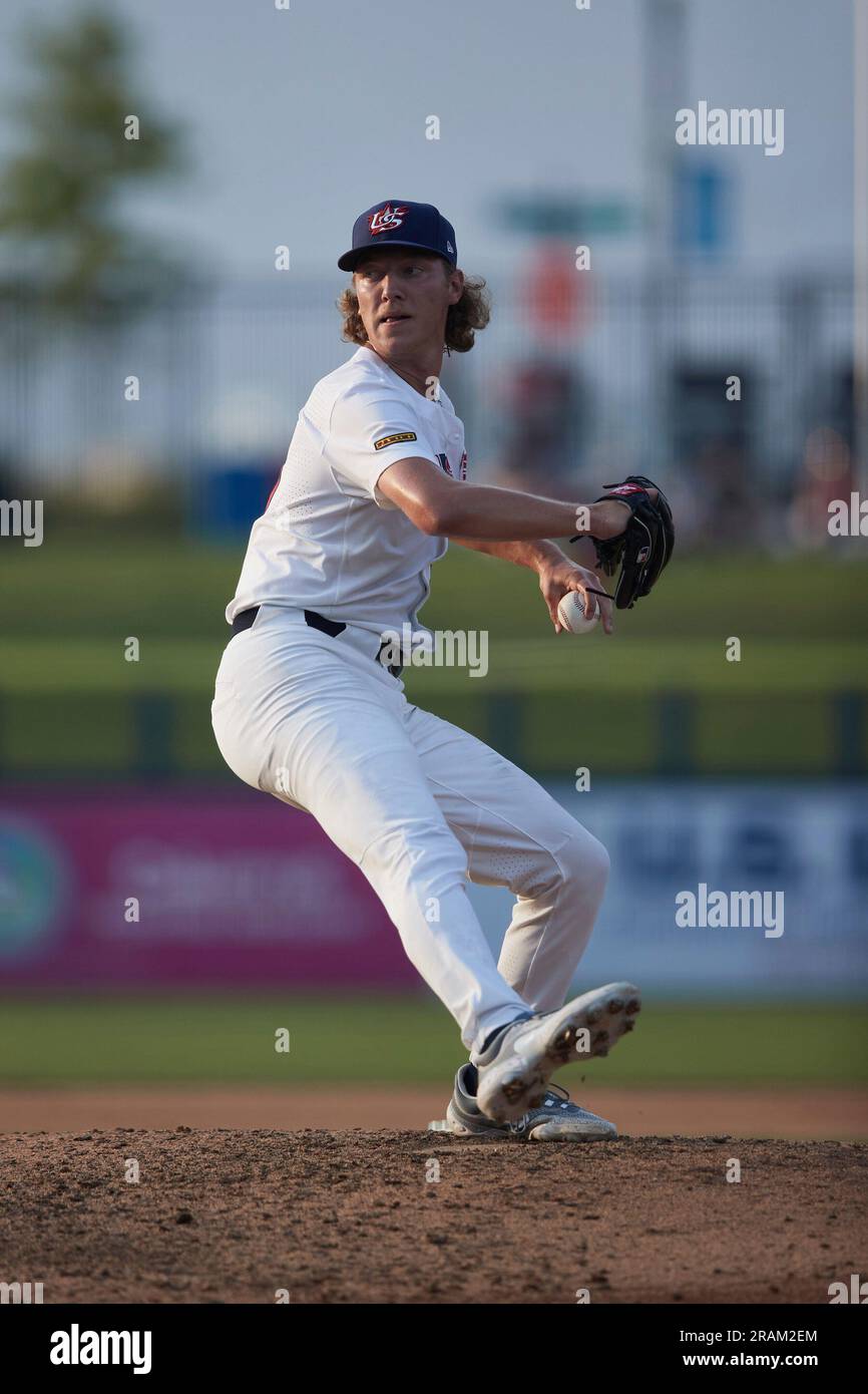 USA Baseball Collegiate National Team relief pitcher Hagen Smith (33 ...
