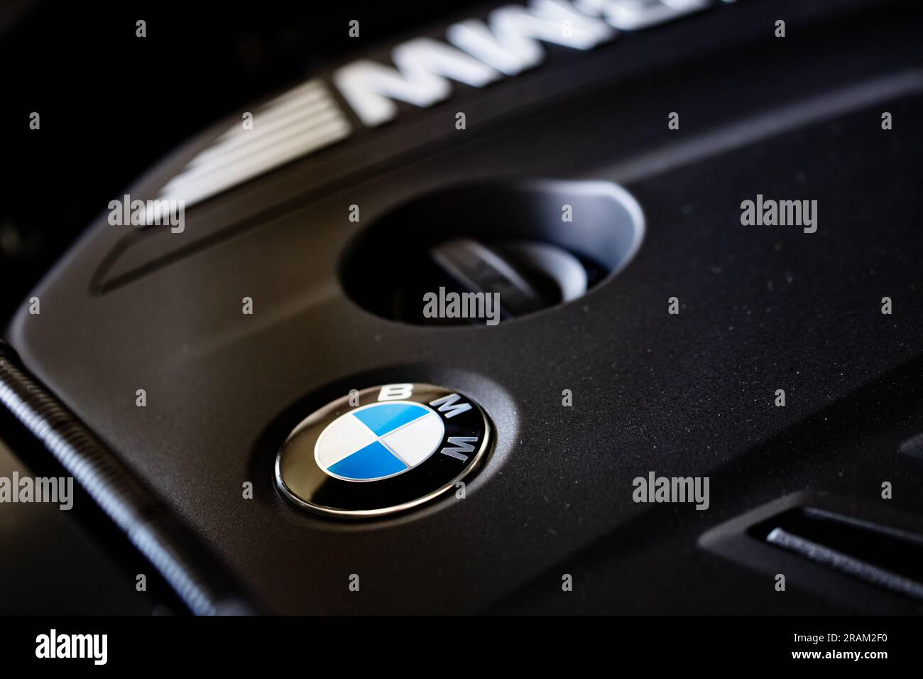 Lviv, Ukraine - July 3, 2023: Closeup of BMW engine compartment Stock Photo - Alamy