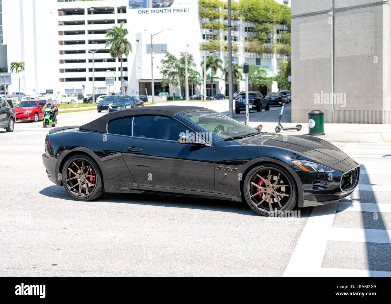 Miami Beach, Florida USA - April 15, 2021: maserati gran turismo, side ...