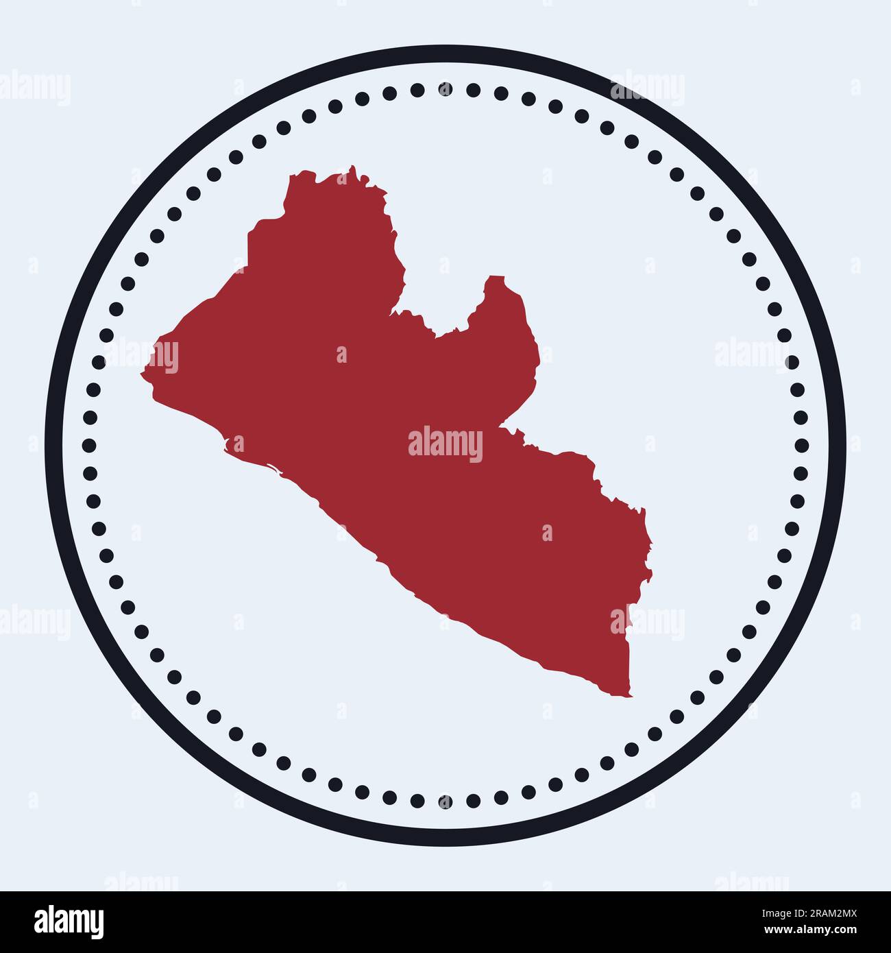 Liberia round stamp. Round logo with country map and title. Stylish ...