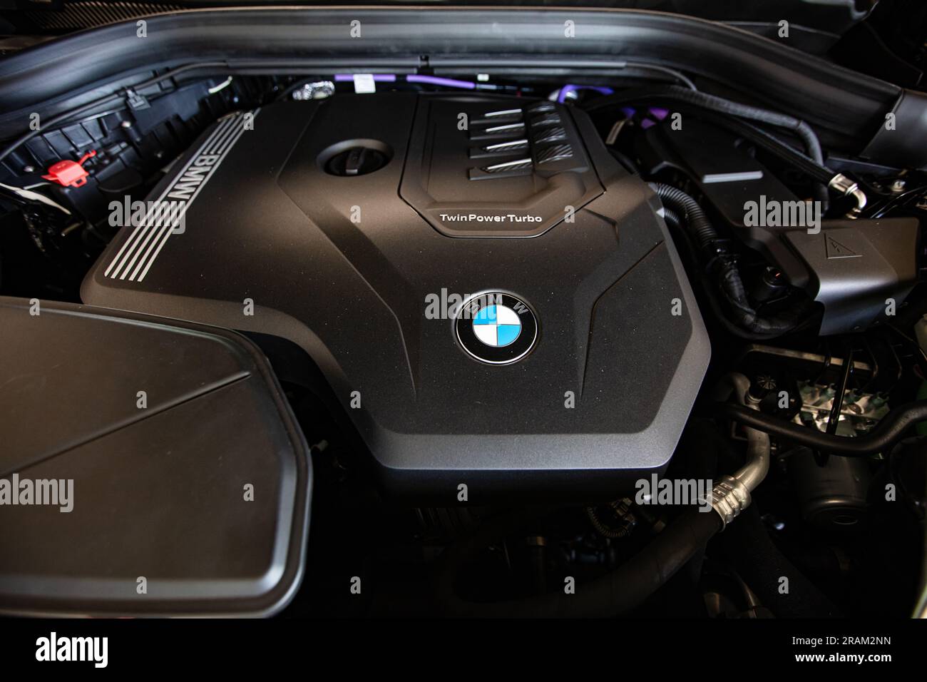 Lviv, Ukraine - July 3, 2023: Closeup of BMW engine compartment Stock Photo - Alamy