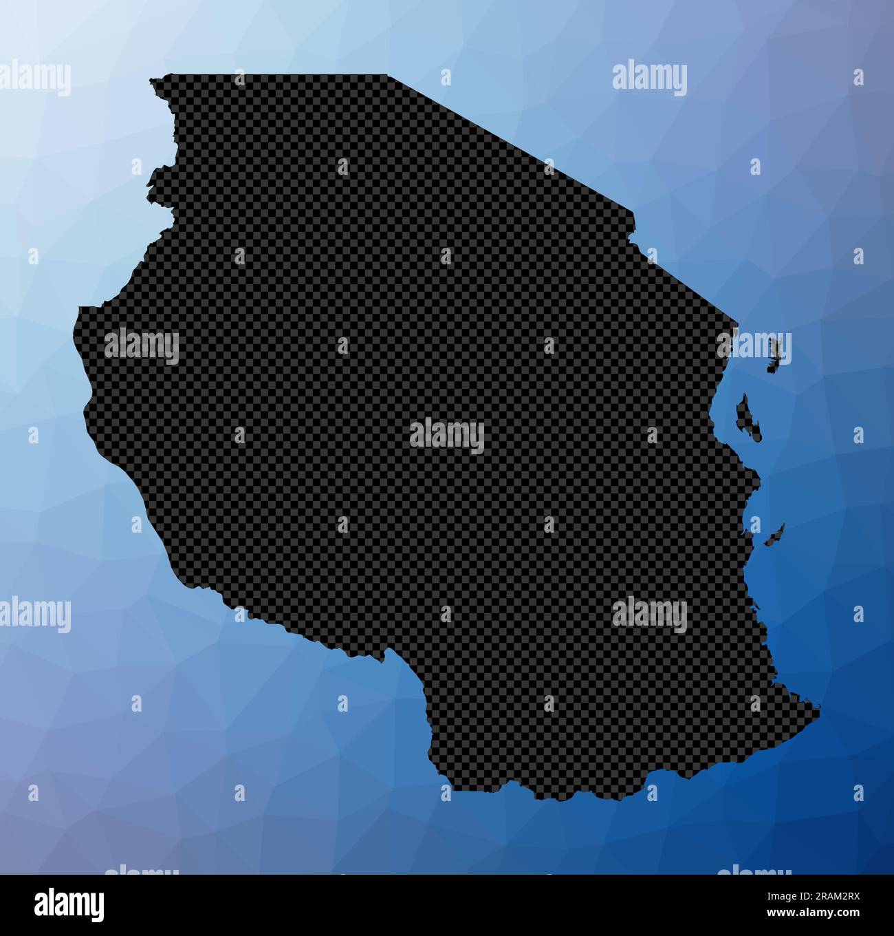 Tanzania geometric map. Stencil shape of Tanzania in low poly style ...