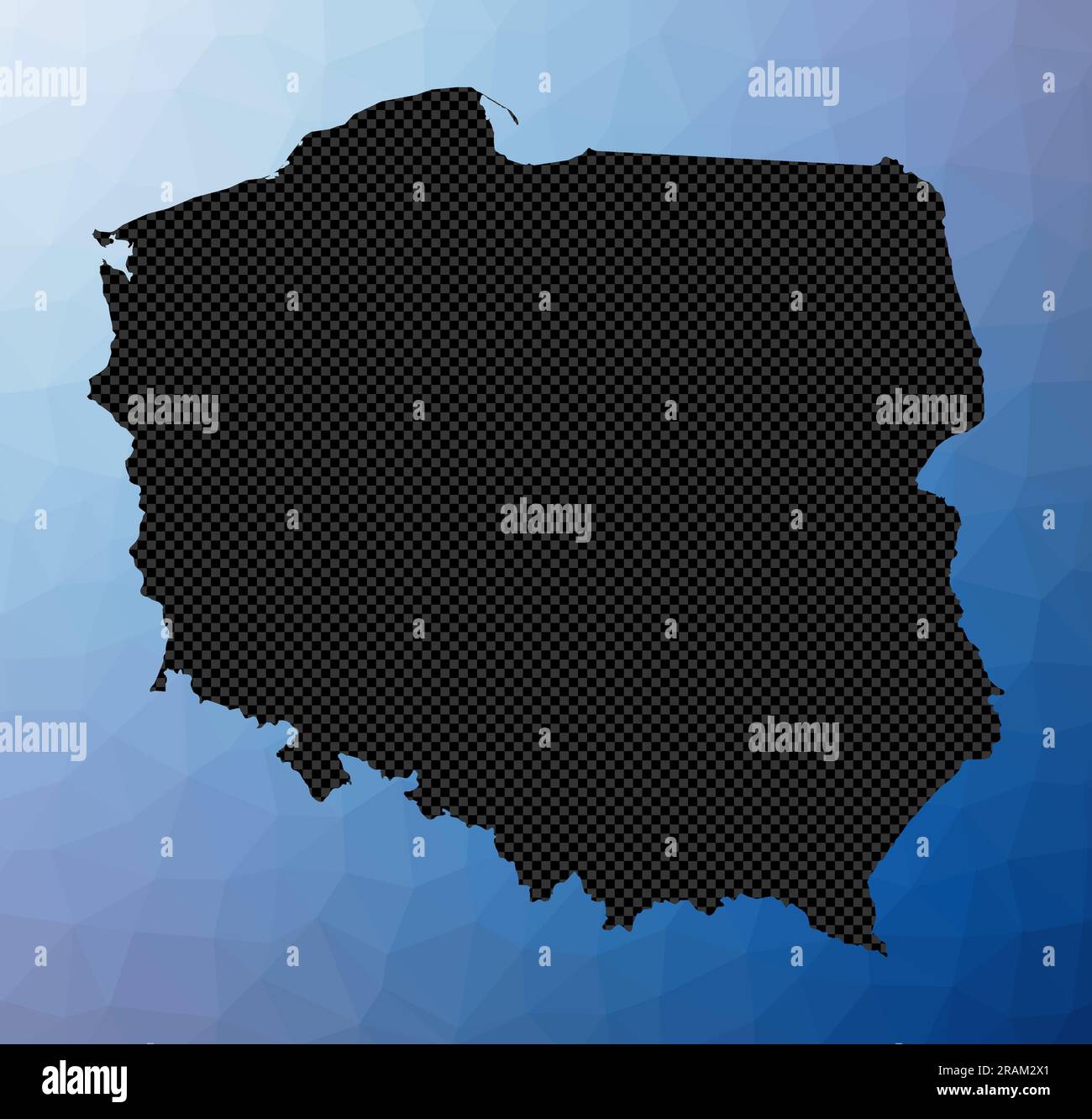Poland geometric map. Stencil shape of Poland in low poly style ...
