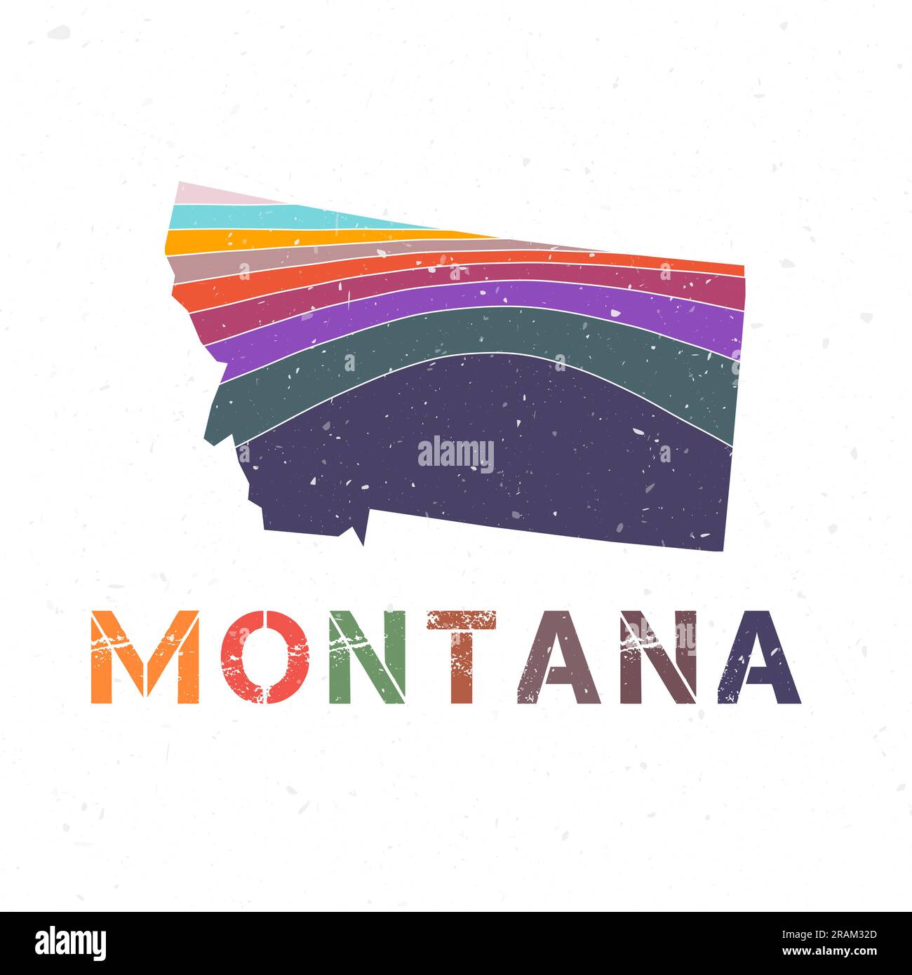 Montana map design. Shape of the US state with beautiful geometric ...
