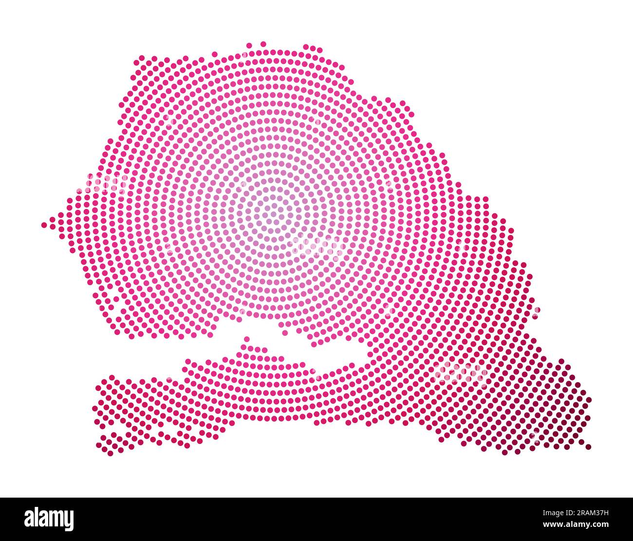 Senegal dotted map. Digital style shape of Senegal. Tech icon of the ...