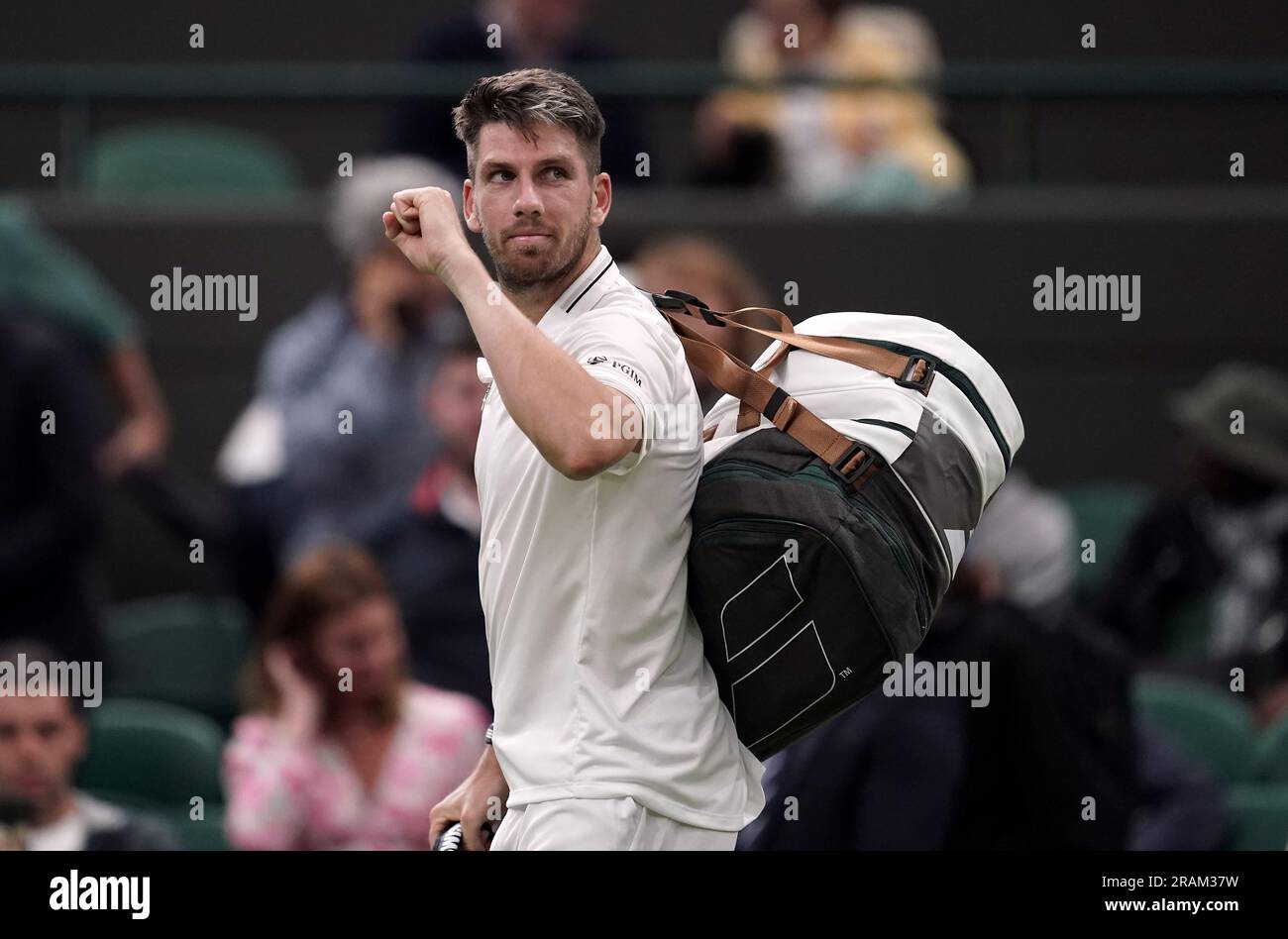 Cameron Norrie walks off court after beating Tomas Machac (not pictured) on day two of the 2023 ...