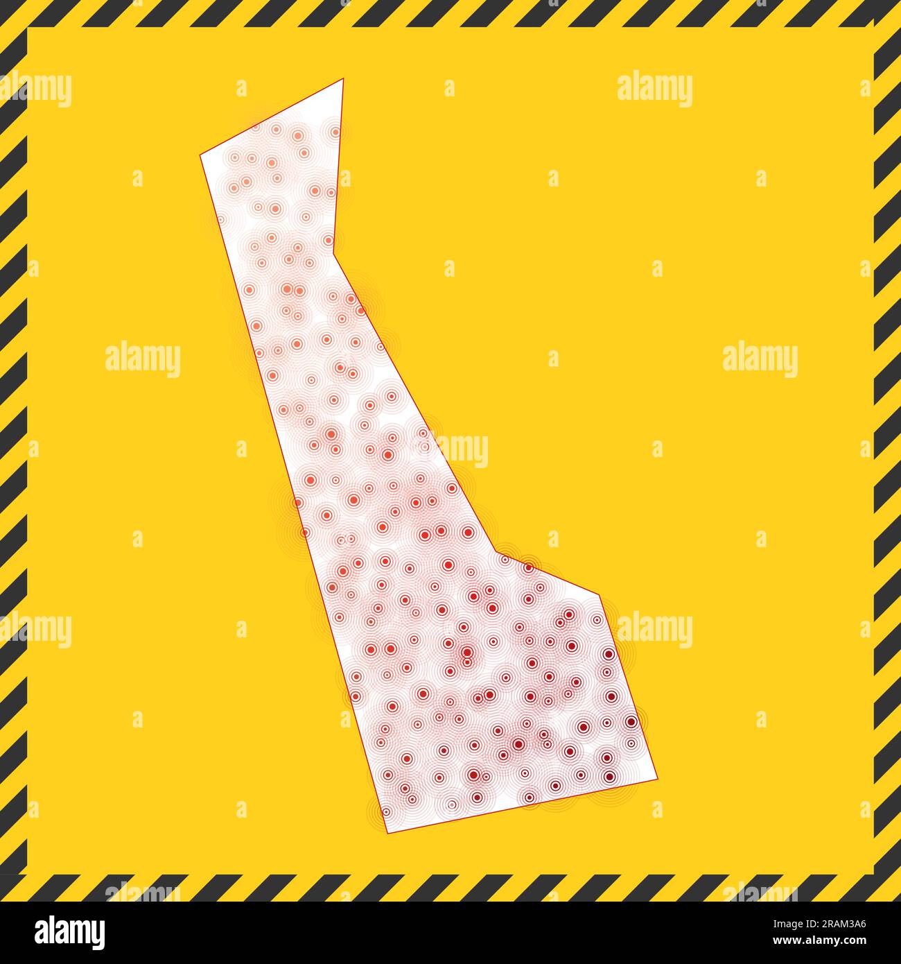 Delaware closed - virus danger sign. Lockdown US state icon. Black ...